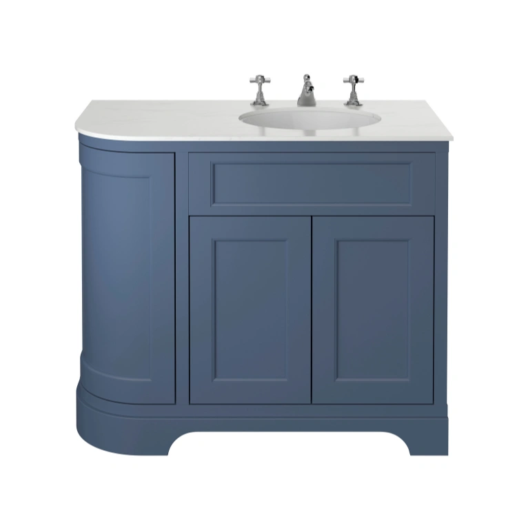 Heritage Wilton 1000mm Maritime Blue Right Hand Corner Vanity Unit ...