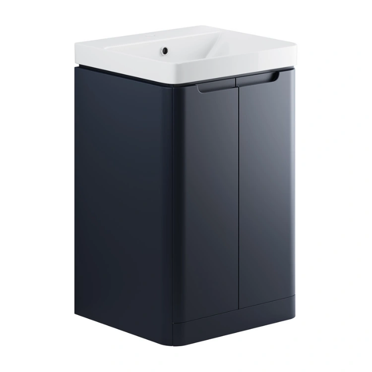 Apex Matt Indigo 2 Door Floorstanding Vanity Unit & Basin - 3 Sizes ...