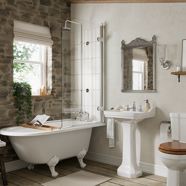 Burlington Hampton Freestanding Showering Bath | Sanctuary Bathrooms