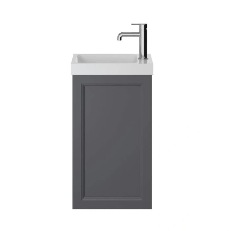 Heritage Caversham 400mm Graphite Wall Mounted Cloakroom Vanity Unit ...