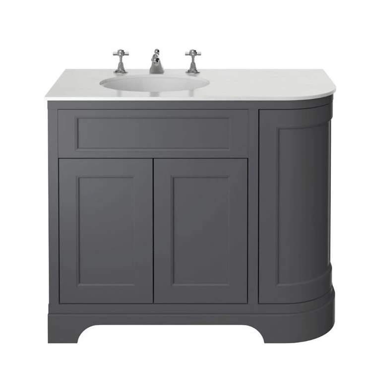 Heritage Wilton 1000mm Graphite Left Hand Corner Vanity Unit & Worktop ...