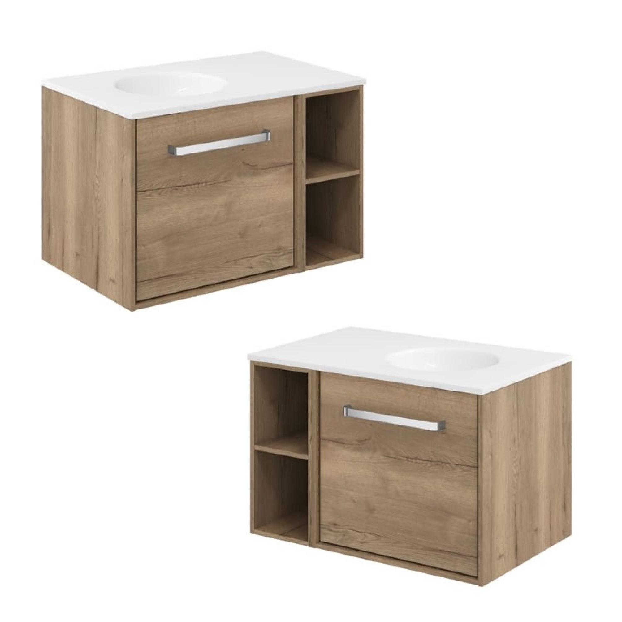 Crosswater Infinity 700 Windsor Oak Wall Vanity Unit & Basin ...