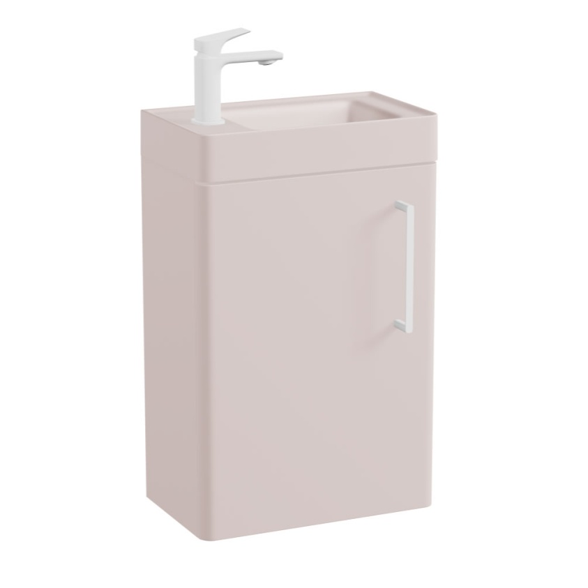 Vado Cameo 400mm Pink Clay Wall Hung Cloakroom Vanity Unit & Basin ...