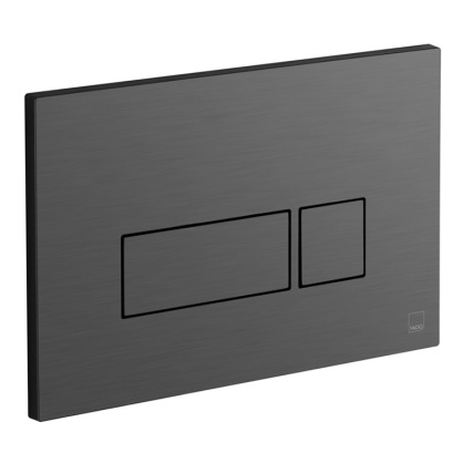 Vado Brushed Black Square Dual Flush Plate | Sanctuary Bathrooms