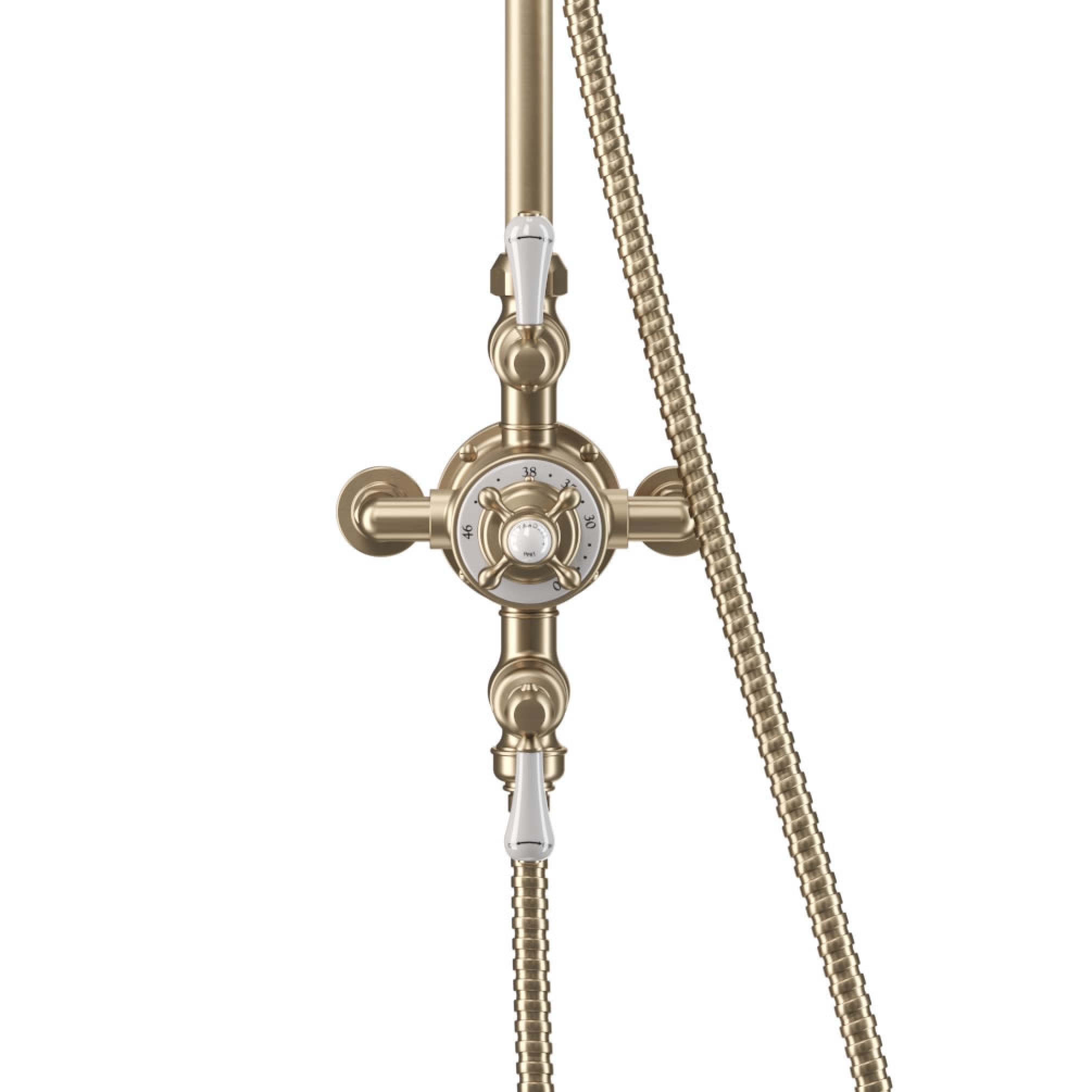Crosswater Belgravia Brass 2-Way Shower Column | Sanctuary