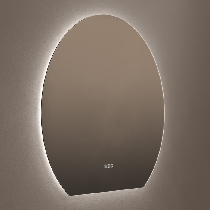 Origins Living Claris 1000mm x 900mm Round Cut LED Mirror