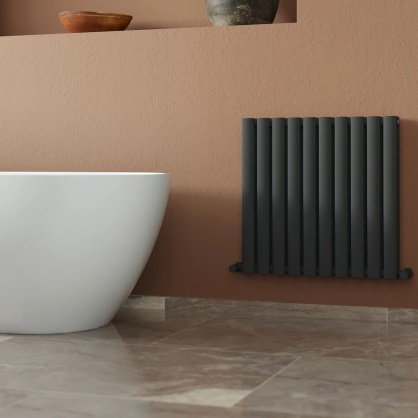 JTP Primo Anthracite 600mm x 600mm Oval Panel Radiator