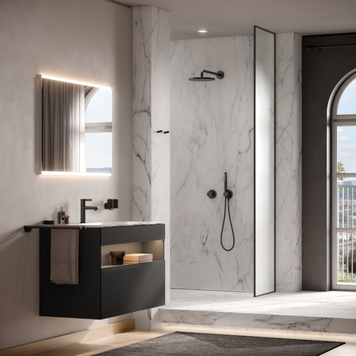 Keuco IXMO Black Round Shower Set | Sanctuary Bathrooms