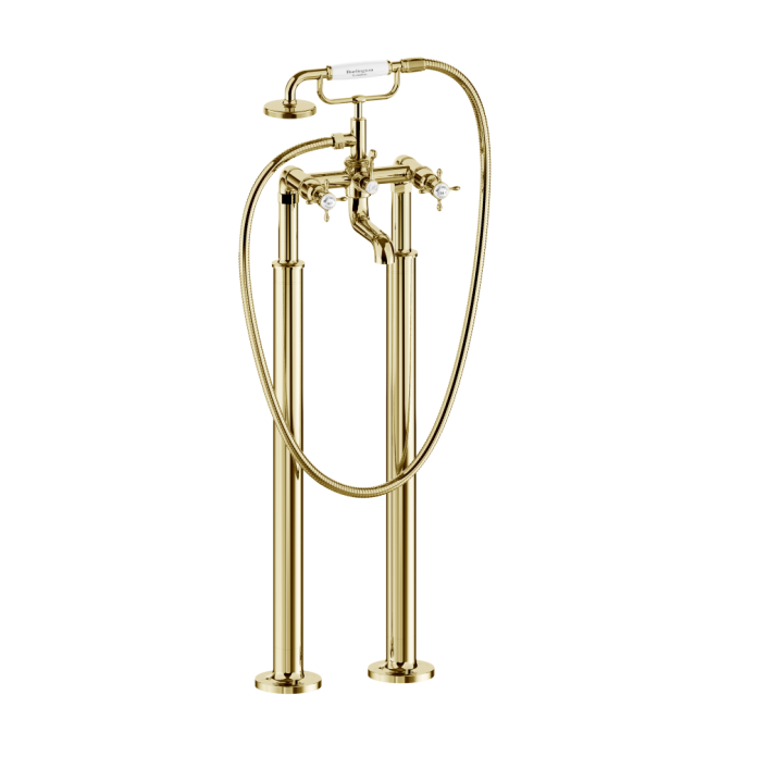 Burlington Guild Floor standing Gold Bath Shower Mixer