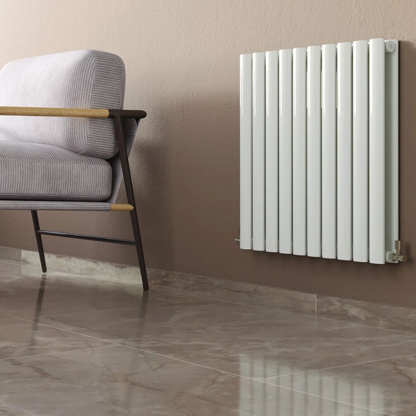 JTP Primo White 600mm x 600mm Oval Panel Designer Radiator