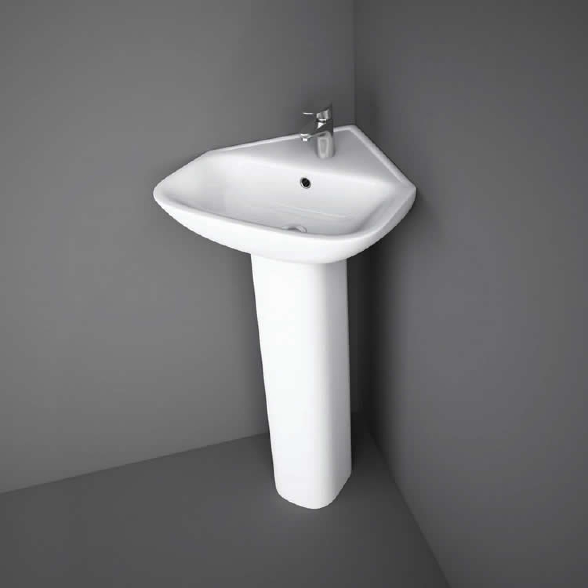 RAK Origin Corner Basin & Pedestal | Sanctuary Bathrooms