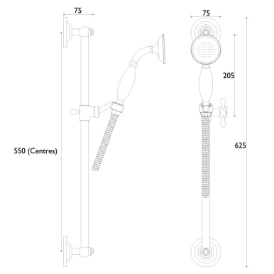 Heritage Vintage Gold Adjustable Riser Kit & Handset