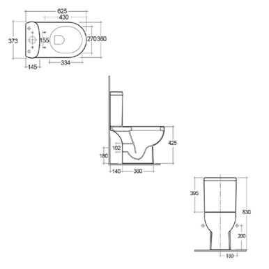 Rak Tonique Close Coupled WC w/ Soft Close Seat | Sanctuary Bathrooms