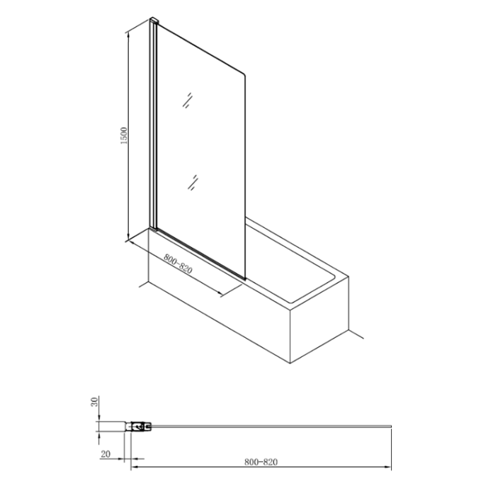 Crosswater Clear 6 Single Bath Panel | Sanctuary Bathrooms