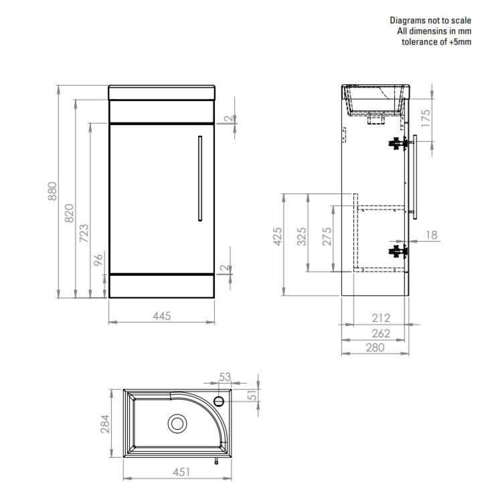 Roper Rhodes Esta Matt Carbon 445mm Freestanding Unit & Basin | Vanity ...