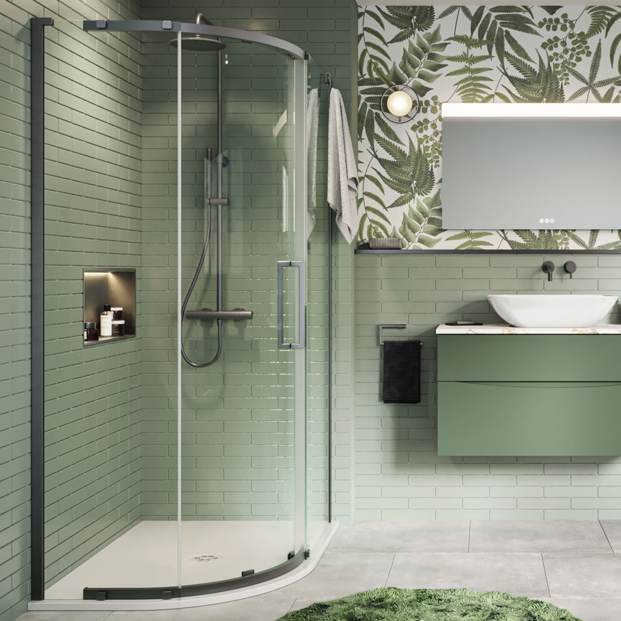 Crosswater Asura 8 Slate 1200x800 Offset Shower Quadrant