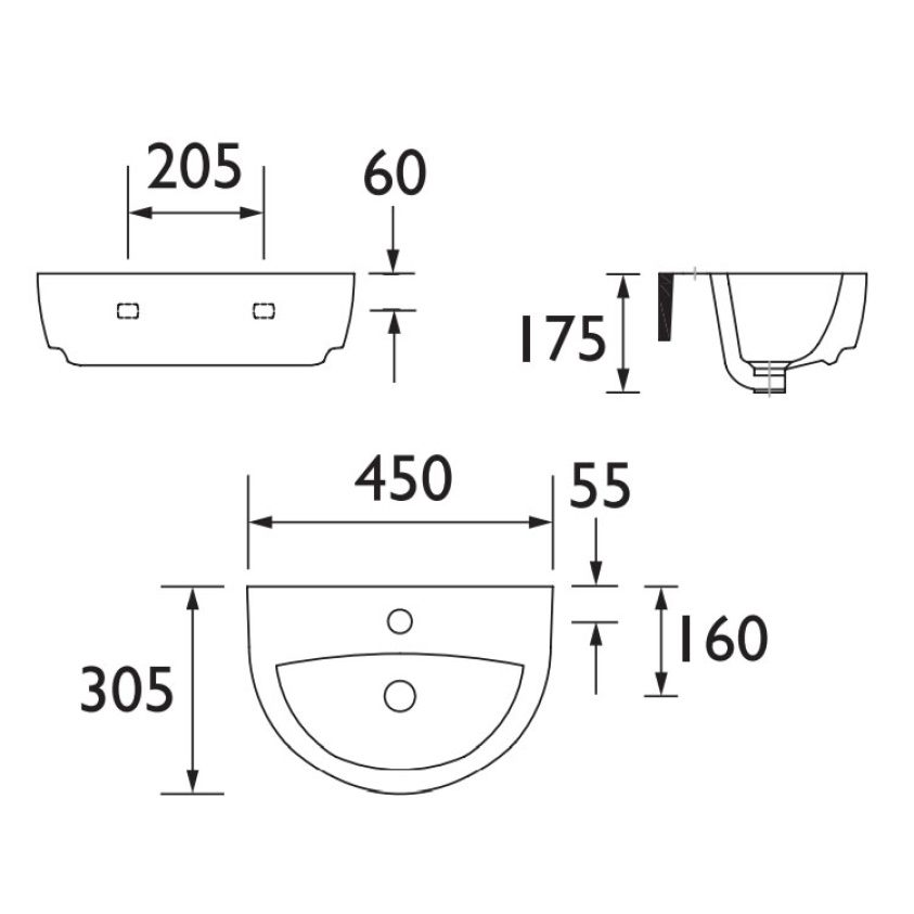 Heritage Stamford 450mm Basin and Full Pedestal