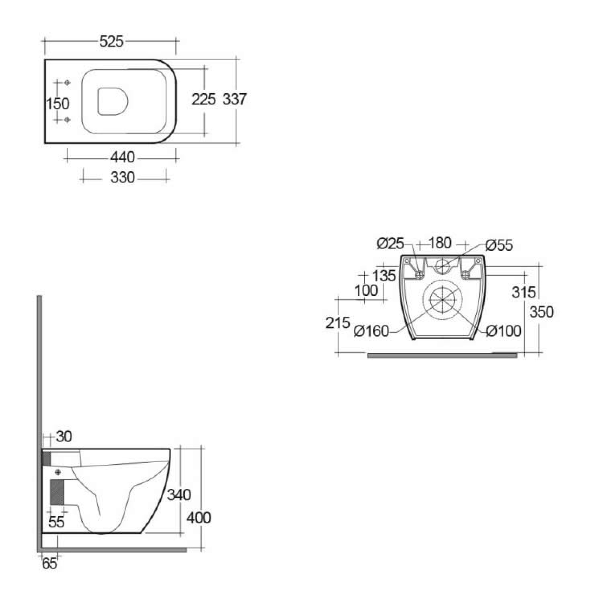 RAK Metropolitan Rimless Wall Hung WC & Soft Close Seat | Sanctuary ...