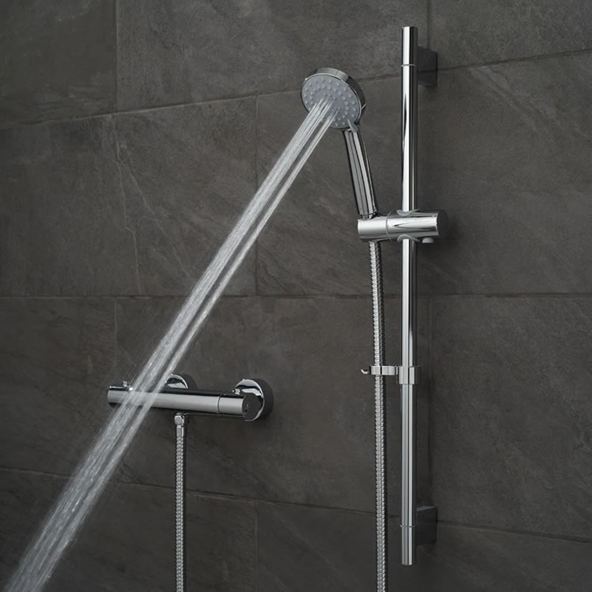 Vado Prima Exposed Thermostatic Shower Valve & 3 Function Shower Kit ...
