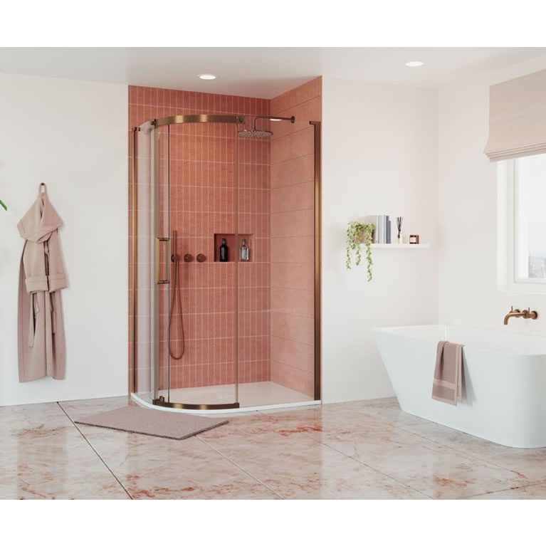 Crosswater Optix 10 Bronze Offset Shower Quadrant | Sanctuary Bathrooms