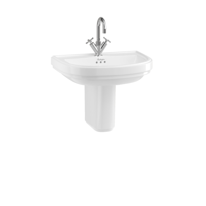 Burlington Riviera D Shaped Basin & Semi Pedestal | Sanctuary