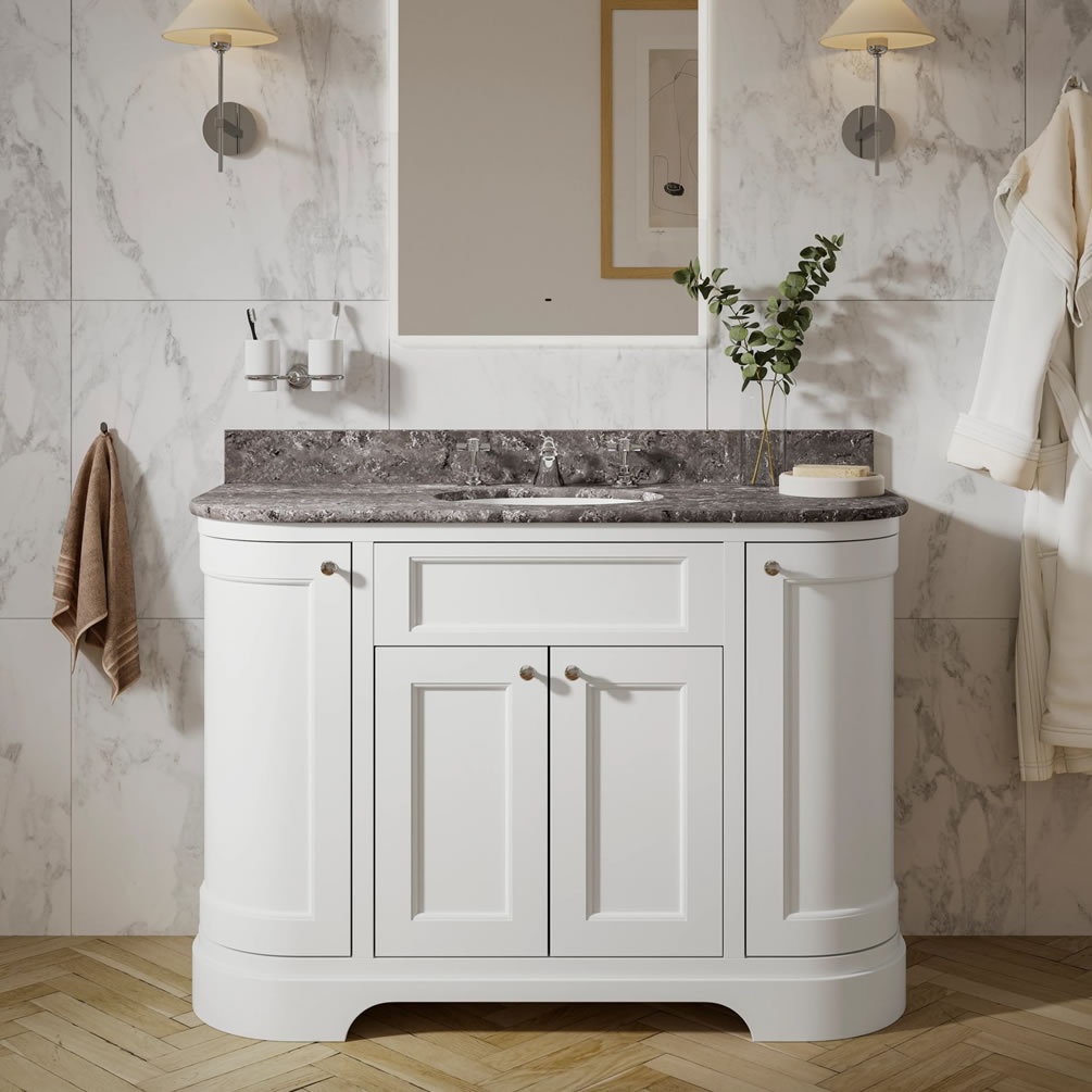 Heritage Wilton 1200mm Chantilly Curved Vanity Unit & Worktop