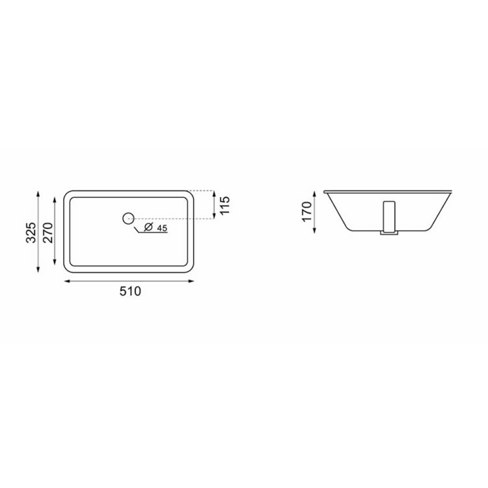 Crosswater Torino B Small Undermount Basin | Sanctuary Bathrooms