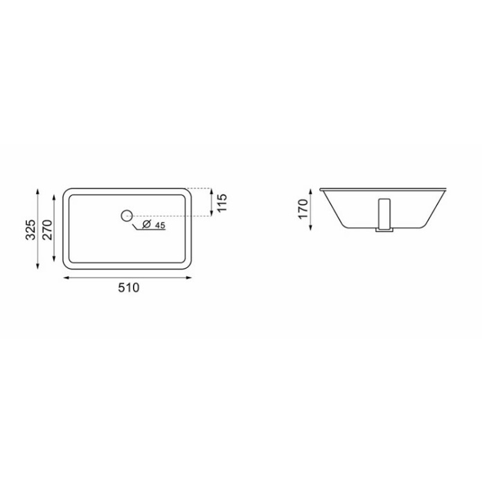 Crosswater Torino B Small Undermount Basin | Sanctuary Bathrooms