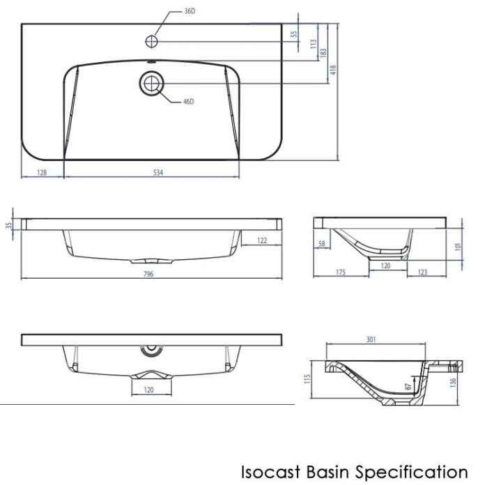 Roper Rhodes System 800 Carbon Wall Mounted Unit | Sanctuary Bathrooms