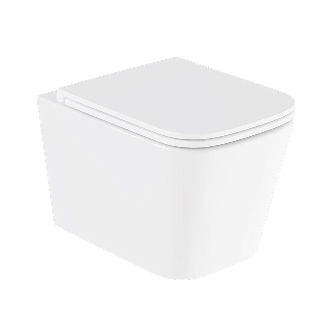 Vado Cameo Soft Square Rimless Wall Hung Toilet With Slimline Soft ...