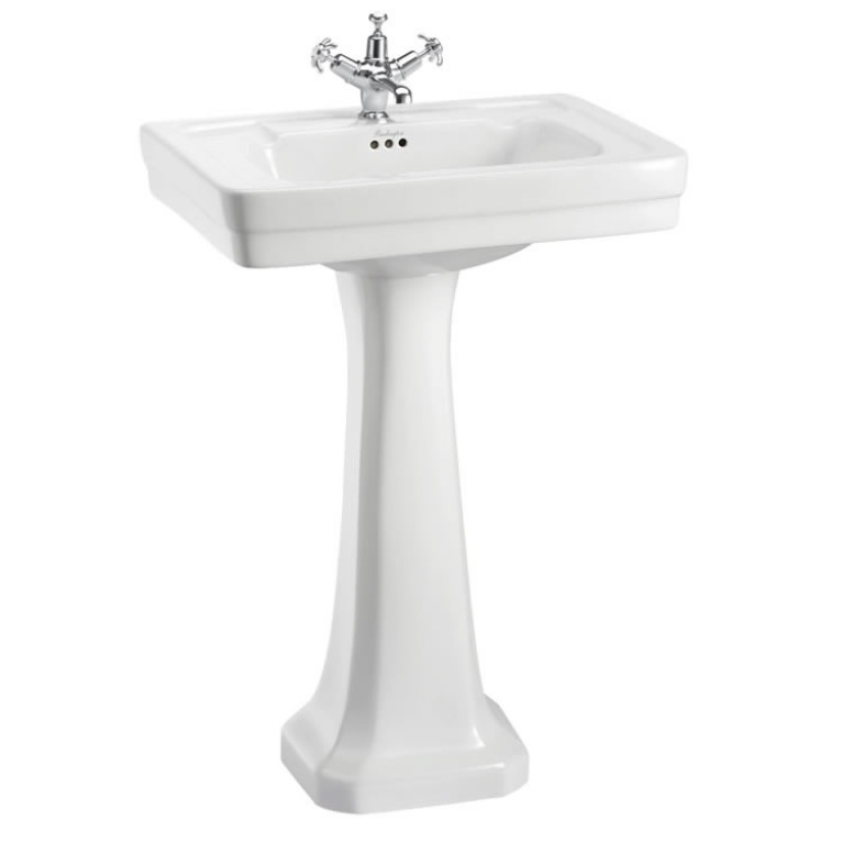 Burlington Contemporary 580mm Basin & Pedestal | Sanctuary Bathrooms