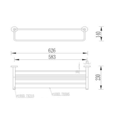 JTP Inox Brushed Stainless Steel Towel Shelf with Bar | Sanctuary Bathrooms