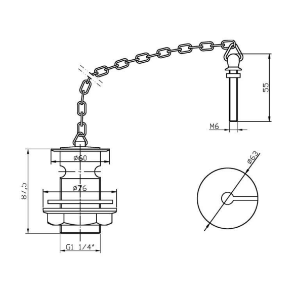 Bayswater Slotted Basin Plug & Chain Waste | Sanctuary
