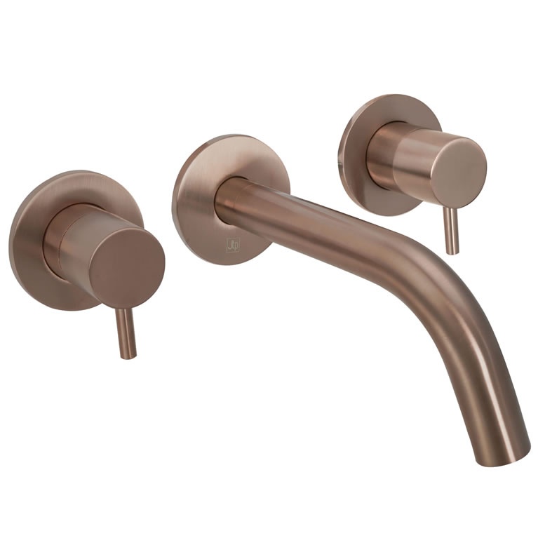 JTP Vos Brushed Bronze Wall-Mounted Basin Tap | Sanctuary Bathrooms