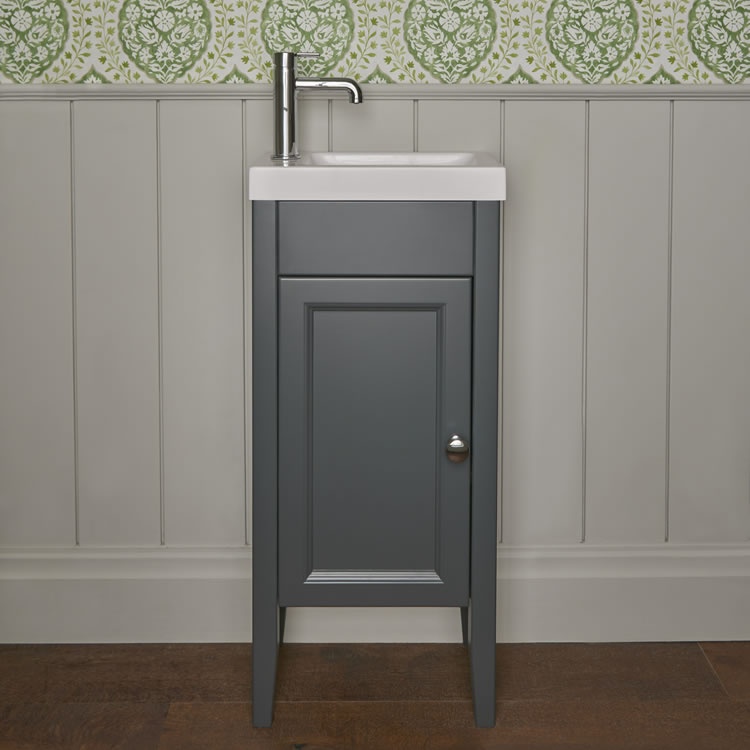Heritage Caversham 400mm Graphite Freestanding Cloakroom Vanity Unit ...