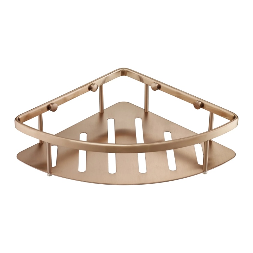 JTP Vos Brushed Bronze Corner Basket | Sanctuary Bathrooms