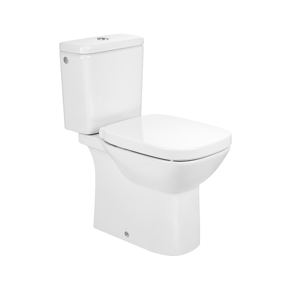 Roca Debba Square Rimless Close Coupled Open Back Toilet