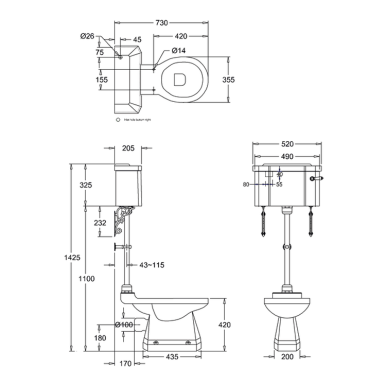 Burlington Medium Level Toilet | Sanctuary Bathrooms