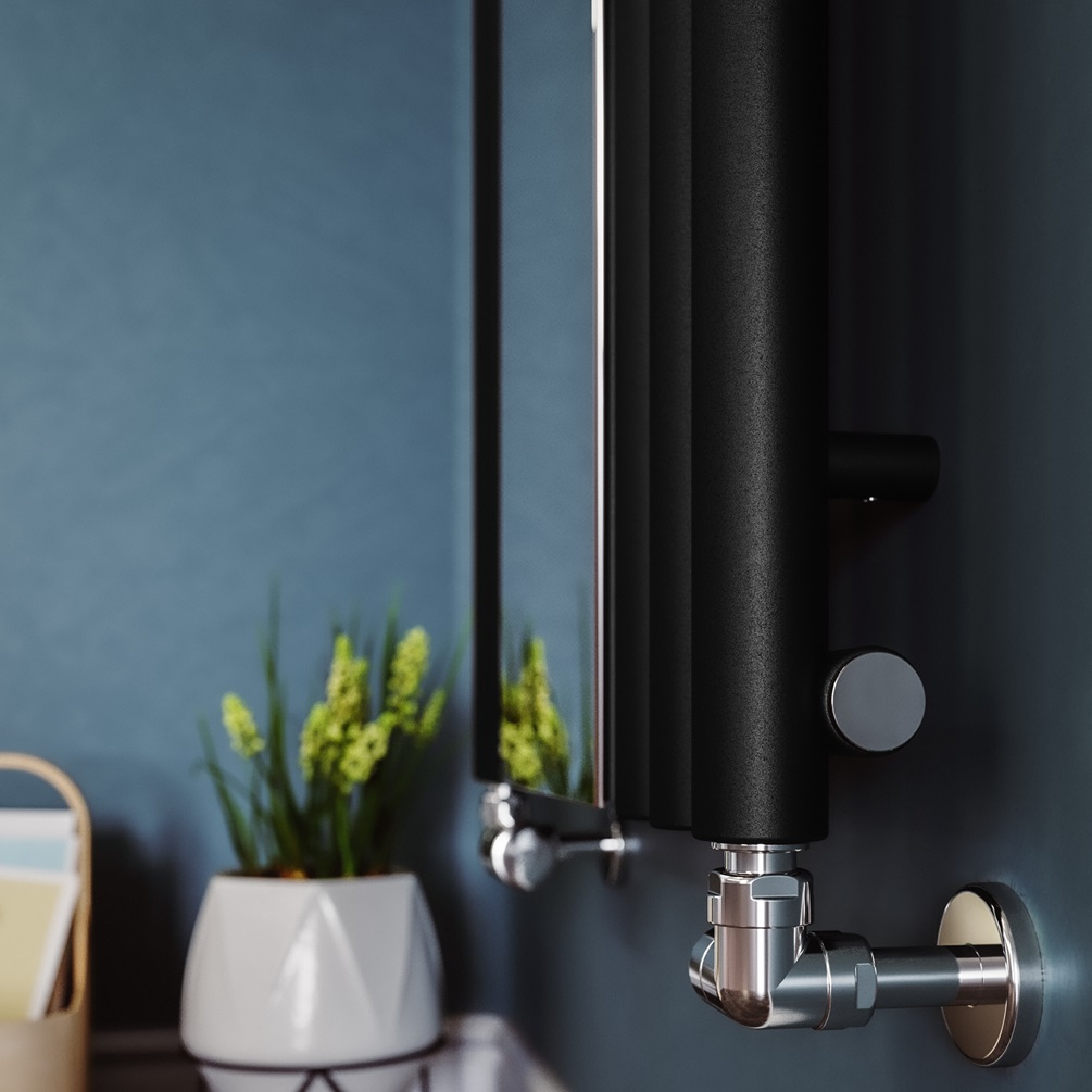 Terma Rolo Mirror Heban Black 1800x590 Radiator | Sanctuary