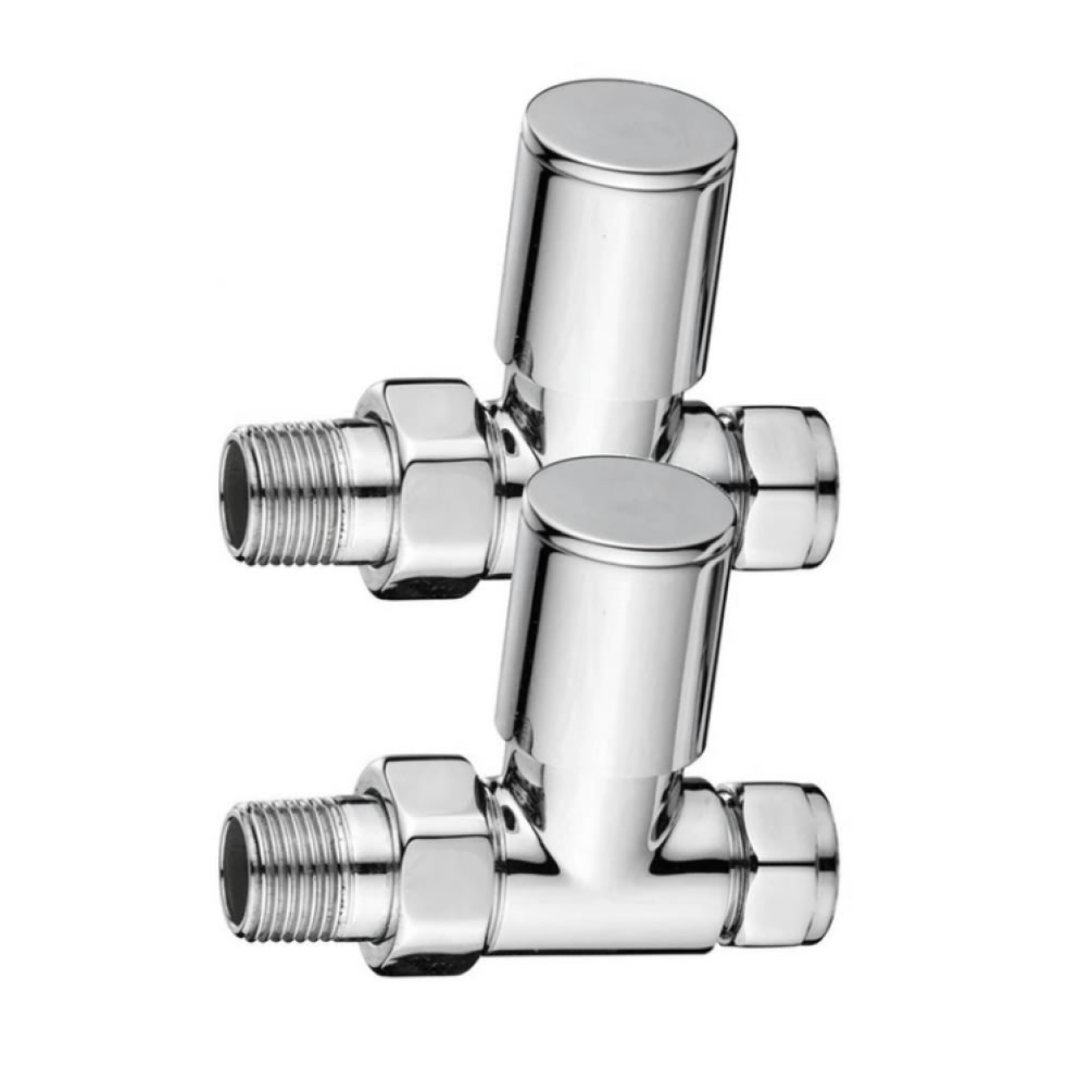 Velaro Chrome Straight Round Manual Rad Valves | Sanctuary