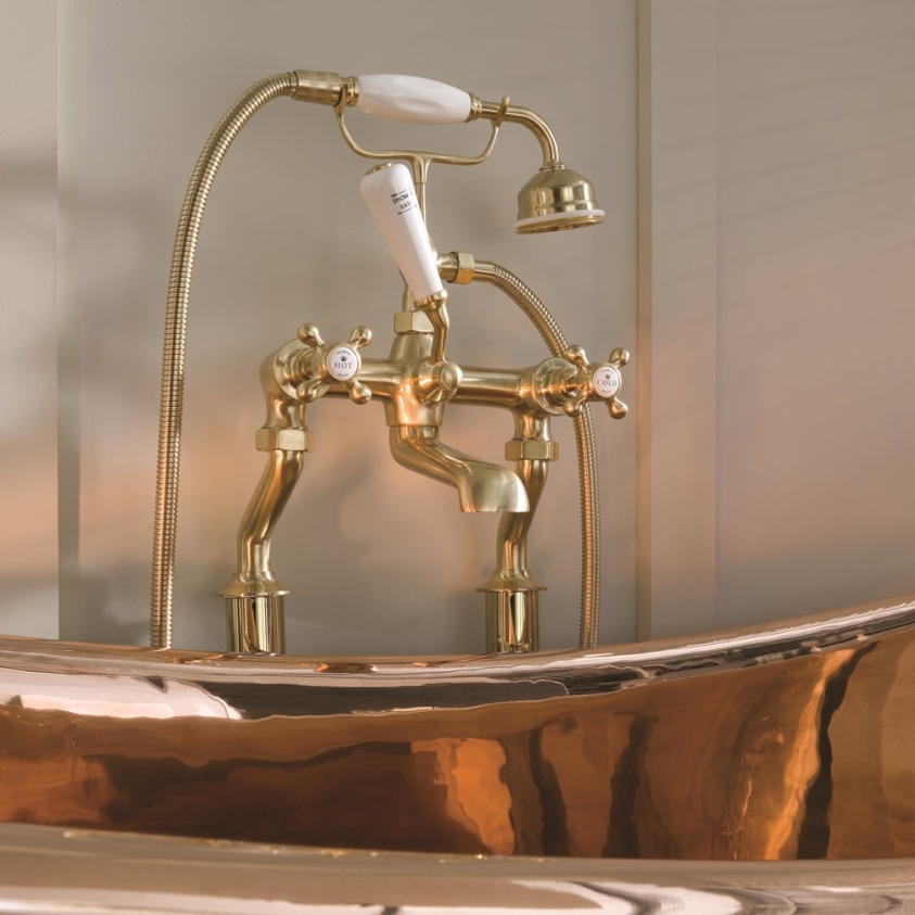 BC Designs Victrion Brushed Gold Wall Bath Shower Mixer