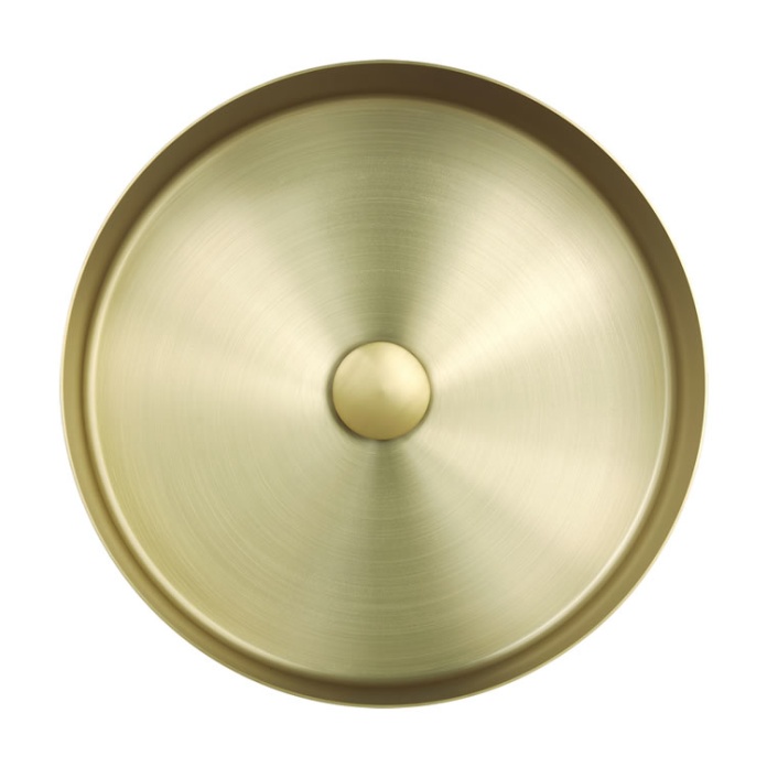 JTP Vos Brushed Brass Steel Round Countertop Basin | Sanctuary