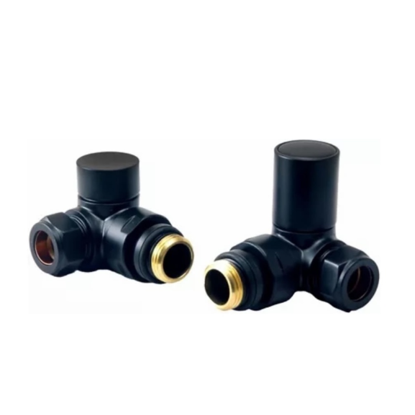 Velaro Black Corner Round Radiator Valves | Sanctuary