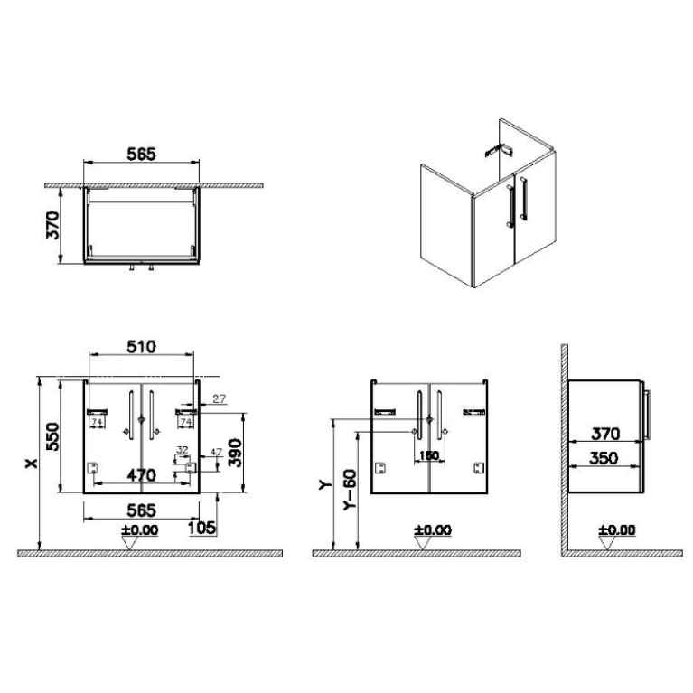 VitrA Root Flat White 600 Compact Unit | Sanctuary Bathrooms