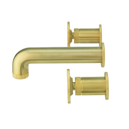Crosswater Union Brushed Brass Wall Mounted 3 Hole Basin Set ...