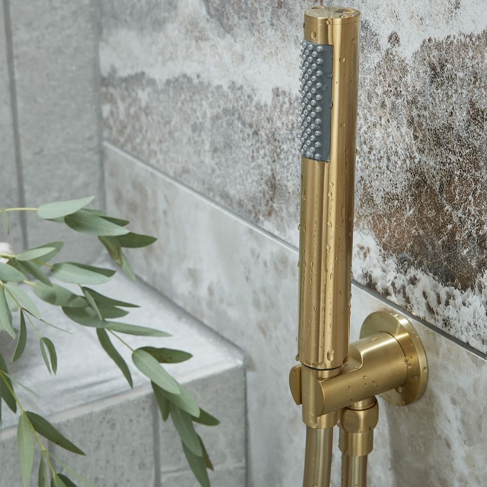 Vado Individual Gold Dual Outlet Shower Set | Sanctuary Bathrooms