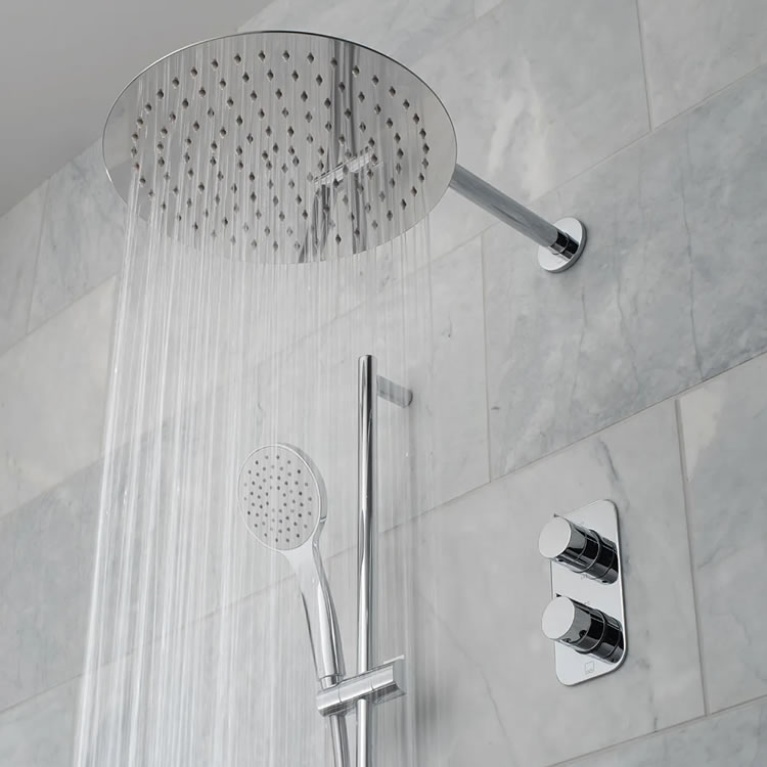 Vado Tablet Altitude Vertical Twin Outlet Thermostatic Shower Package