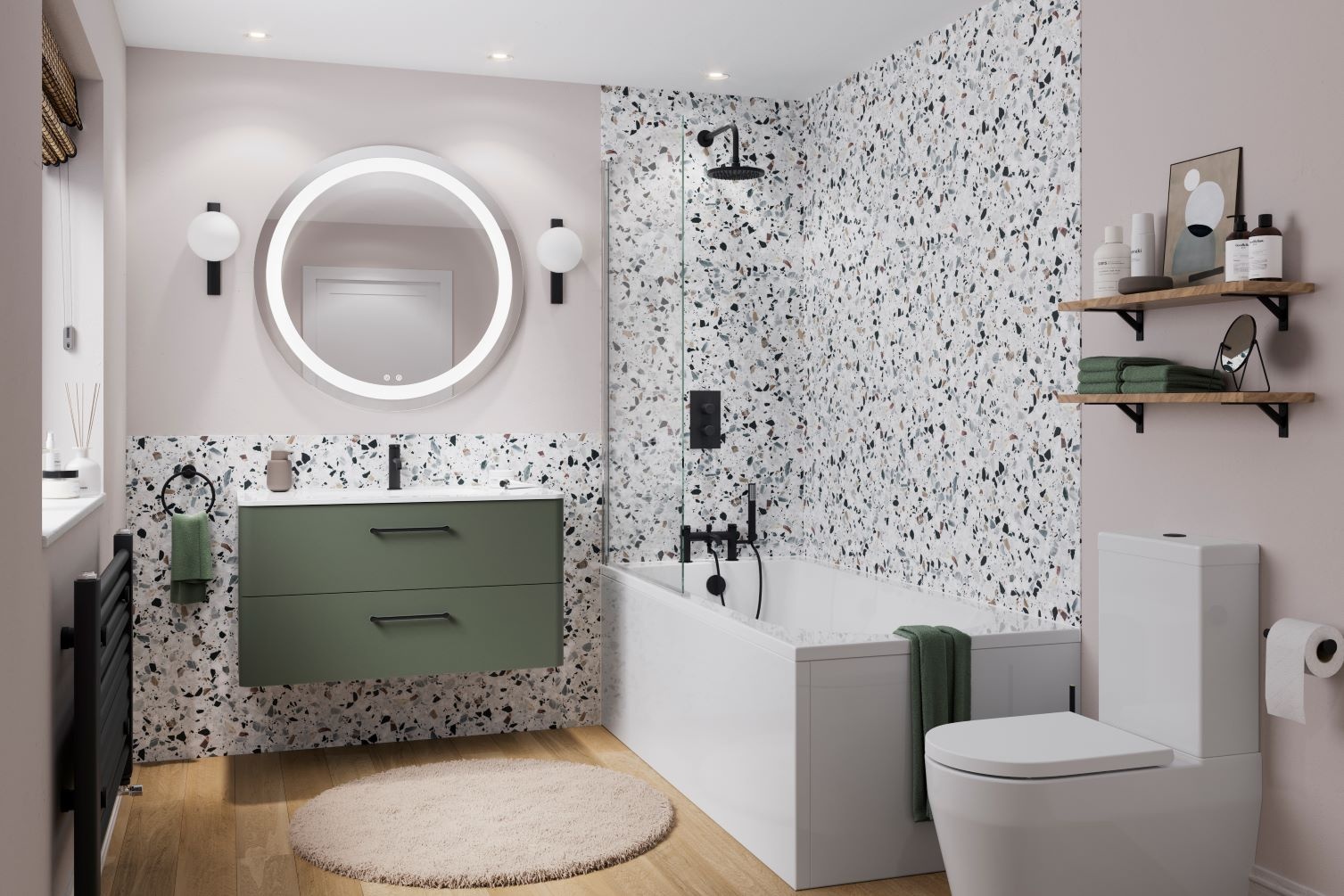 Britton Camberwell 800mm 2 Drawer Green Unit| Sanctuary