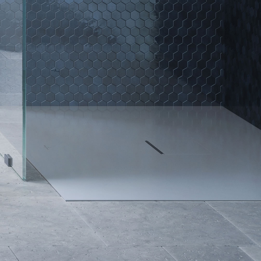 V&B Squaro Infinity 1400x900 White Quaryl Shower Tray | Sanctuary Bathrooms