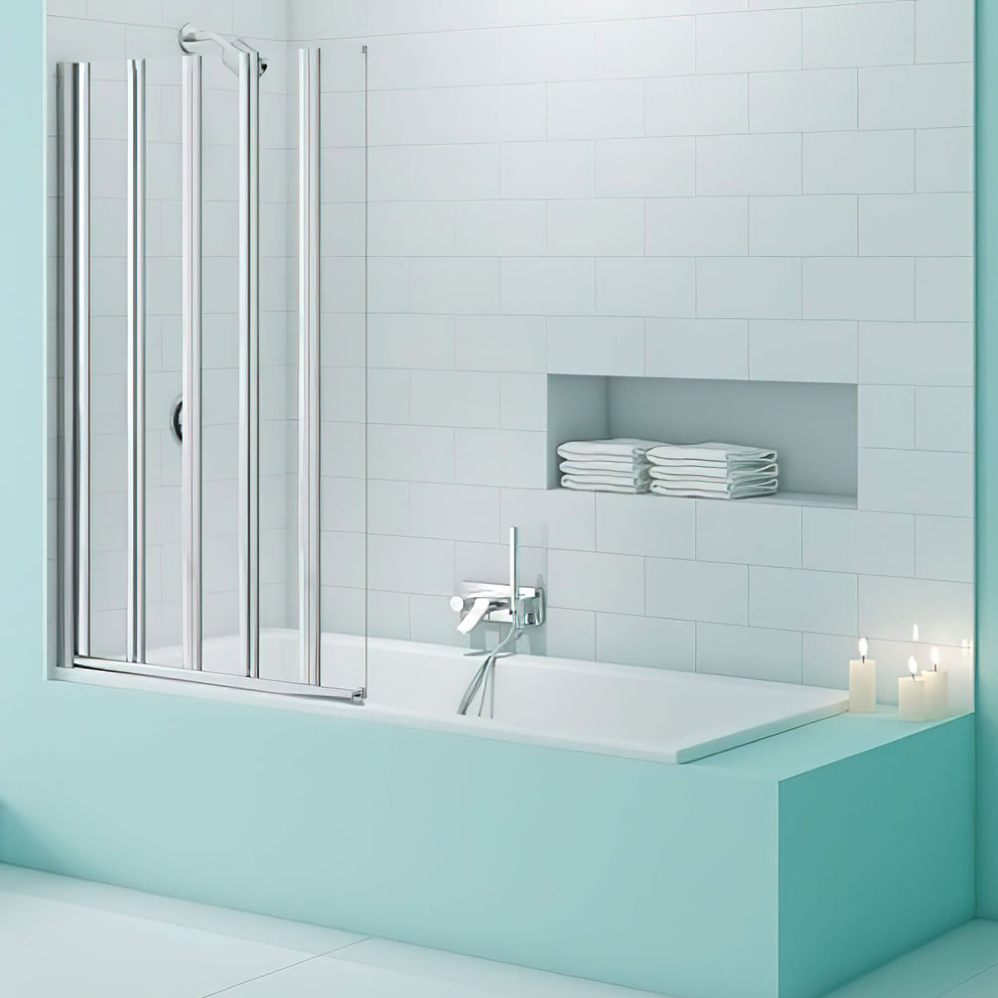 Merlyn SecureSeal 5 Panel Folding Bath Screen | Sanctuary Bathrooms